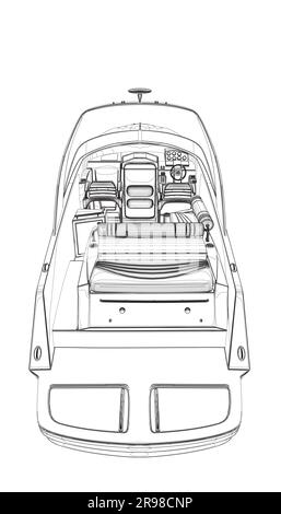 Outline Speedboat isolated vector illustration. Luxury and expensive ...