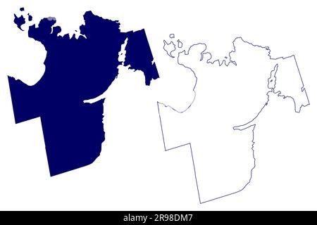 Simcoe County (Canada, Ontario Province, North America) map vector ...