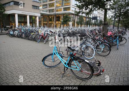 Rotterdam, Netherlands - October 6, 2021: Lots of bikes parked on a ...