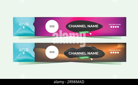 YouTube Channel Red Horizontal Cover. Banner with Nickname. The header ...