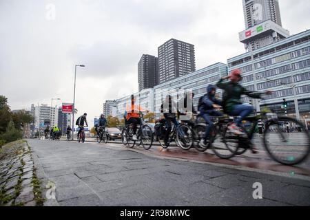 Rotterdam, the Netherlands - October 6, 2021: Unidentified group of ...