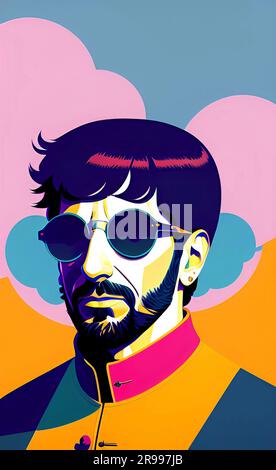 Pop Art Style Ringo Starr of The Beatles Stock Photo - Alamy