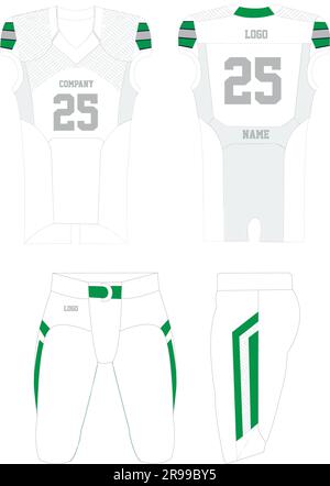 American Football Uniform Mock ups Templates front and back view fully ...