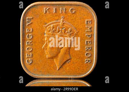 Malaysian 1939 one cent coin featuring King George VI Emperor Stock ...