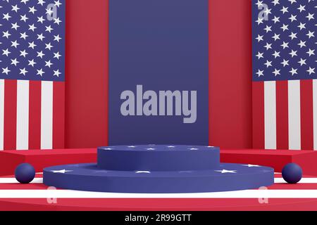 modern mockup podium display, united states of america display banner ...