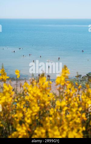 Ramsgate, UK - June 25 2023 Beautiful weather atracts tourists and ...