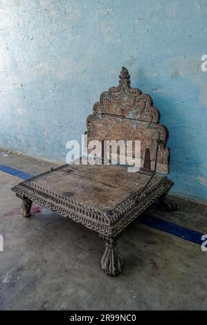 02 13 2010 Vintage Antique wooden Pidda Chair for Chief Priest Shiva ...