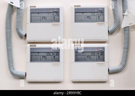 Wall-mounted control panel for a group of industrial air conditioners ...