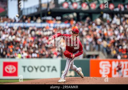 Arizona Diamondbacks pitcher Ryne Nelson (19) throws against the San Francisco Giants in the ...