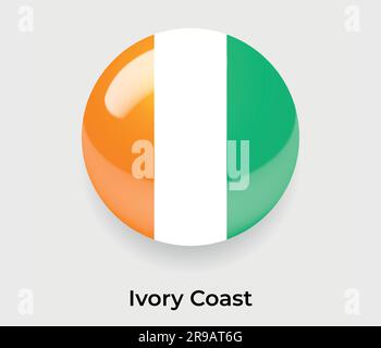 Ivory Coast map with pin of country capital. Two types of Ivory Coast ...