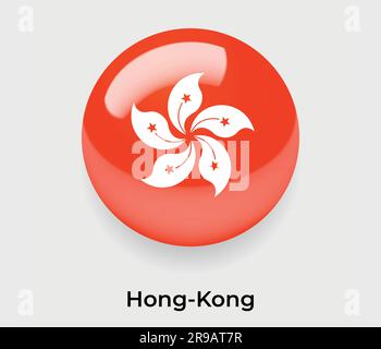 Hong Kong flag bubble circle round shape icon colorful vector ...