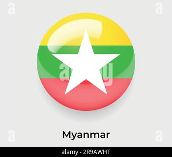 Myanmar map collection. Country shape with colored regions. Blue Grey ...