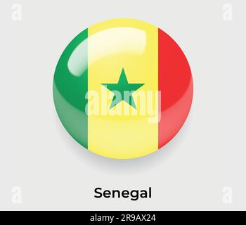 Senegal Flag Round Shape Stock Vector Image & Art - Alamy