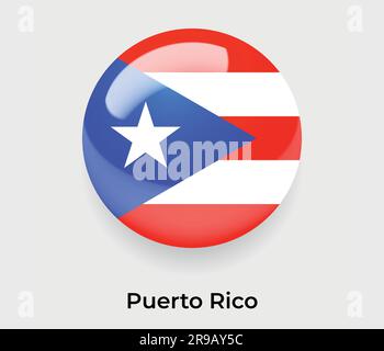 Puerto Rico flag bubble circle round shape icon colorful vector ...