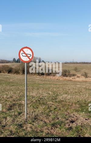 Forbidden tank sign on a restricted area by the road Stock Photo - Alamy