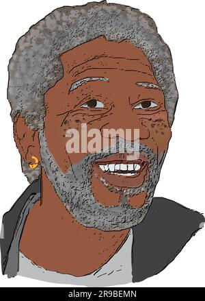Vector portrait of Morgan Freeman Stock Vector Image & Art - Alamy