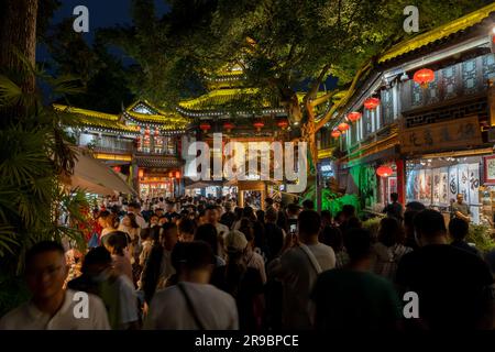 Chengdu, Sichuan, China, 04 June 2023: People on Jinli ancient street ...