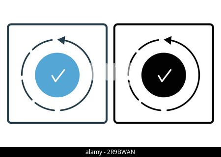 In Progress Icon. Check mark inside the circle. icon related to Process ...