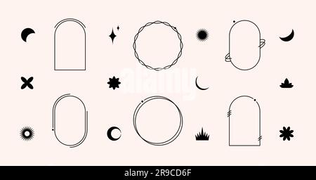 Aesthetic frames. Y2k line art design Stock Vector Image & Art - Alamy