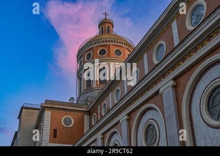 The Basilica Sanctuary Maria SS. del Tindari at dusk, known for the ...