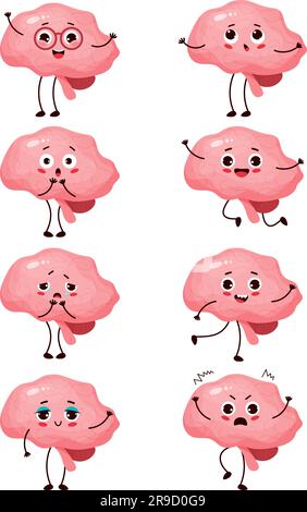 Surprised brain character cartoon mascot Stock Vector Image & Art - Alamy