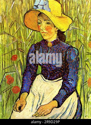 Young woman sitting in a van playing guitar Stock Photo - Alamy