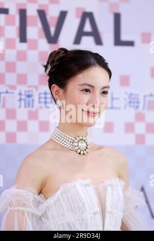Chinese actress Gina Jin attends the Magnolia Award ceremony at the 28th Shanghai Television ...