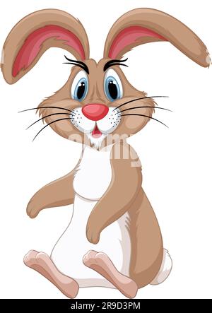 Adorable Brown Rabbit Standing Up illustration Stock Vector Image & Art ...
