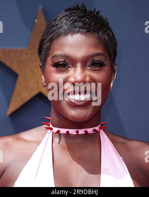 Doechii arrives at the BET Awards on Monday, June 9, 2025, at the ...