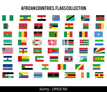 Set of flags of all African countries. Glossy round style Stock Vector ...