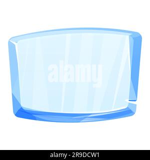 Ice button, frozen frame, level menu in cartoon style isolated on white ...