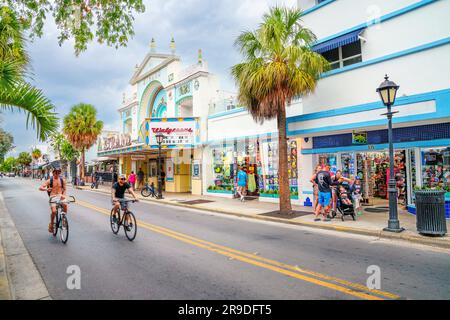 Duval Street, Typical Famous Architecture Key West, Florida, USA Stock ...