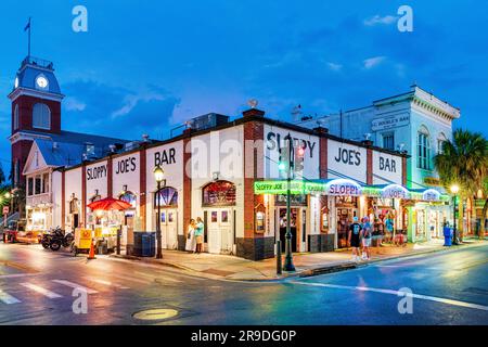 Duval Street, Typical Famous Architecture Key West, Florida, USA Stock ...
