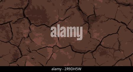 Dried mud surface. Dry soil vector illustration. Global warming concept ...