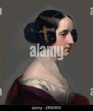 Vector of 19th century mathematician, Ada Lovelace, Countess Lovelace ...
