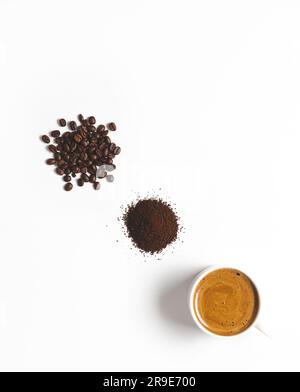 Grounded Coffee Bean Isolated on White Background Stock Photo - Alamy