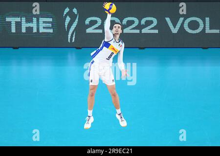 Simone Gianelli (Italy) serving. Volleyball World Championship 2022 ...