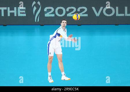Simone Gianelli (Italy) serving. Volleyball World Championship 2022 ...
