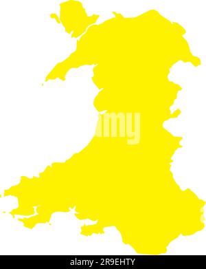 Outline contour map of Wales in the United Kingdom Stock Vector Image ...