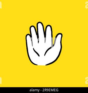 Five Fingers Hand Sign. Detailed Drawing - vector Stock Vector Image ...