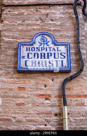 A traditional street sign in the Albaicin area of Granada Andalucia ...