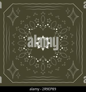 Print for kerchief, bandana, scarf, handkerchief, shawl, neck scarf ...