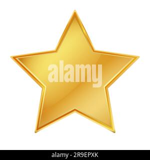 Golden star Vector illustration Isolated on white background Stock ...