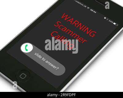 Phone call from scammer. Incoming scam call concept Stock Photo - Alamy