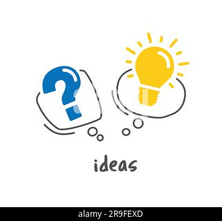 brain question mark doodle icon hand drawn illustration Stock Vector ...