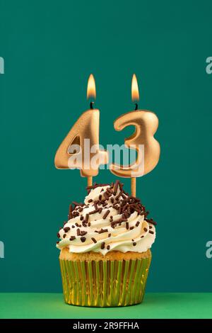 Number 43 birthday candle - Anniversary card with balloons Stock Photo ...
