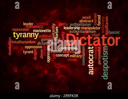 Word Cloud with DICTATOR concept create with text only Stock Photo - Alamy