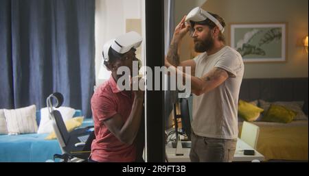 Angry Man Hit Neighbors Wall. Loud Noise Stock Photo - Alamy