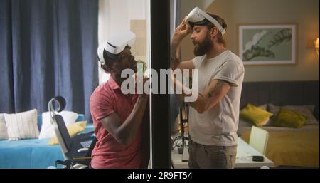 Angry Man Hit Neighbors Wall. Loud Noise Stock Photo - Alamy
