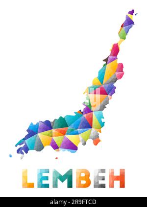Lembeh map design. Shape of the island with beautiful geometric waves ...